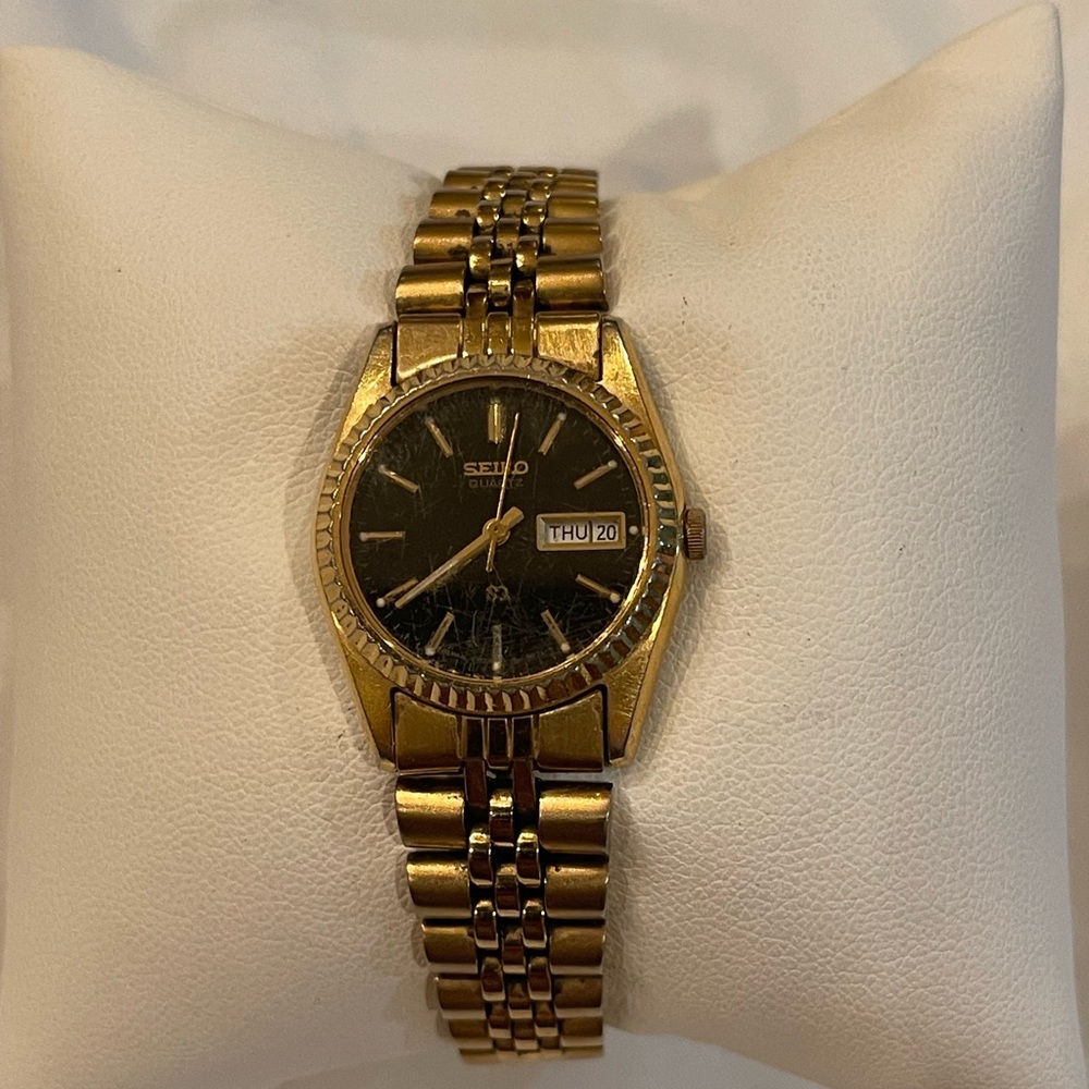 Seiko Quartz Ladies Wrist Watch Gold Tone Dateday Cal… - Gem